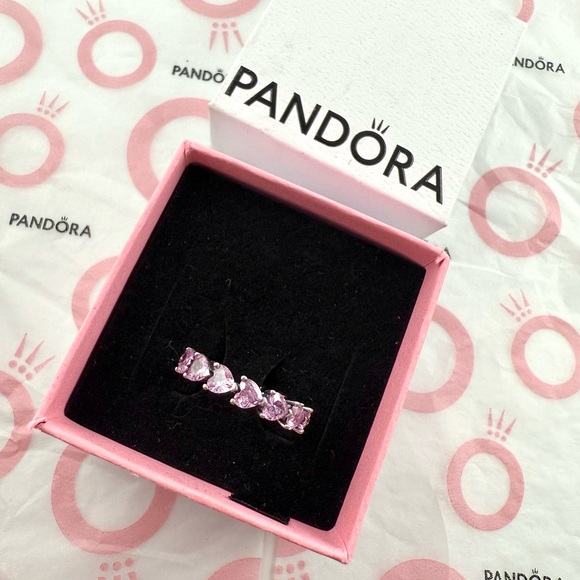 Pandora | Jewelry | Pandora Pink Heart Ring | Poshmark